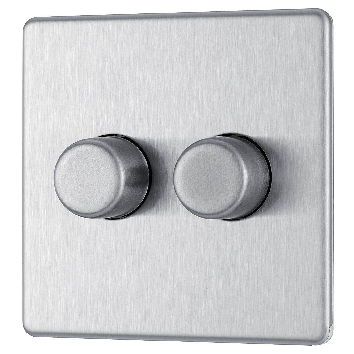 BG Brushed Steel Light Switches & Sockets Full Range Satin Chrome Grey ...