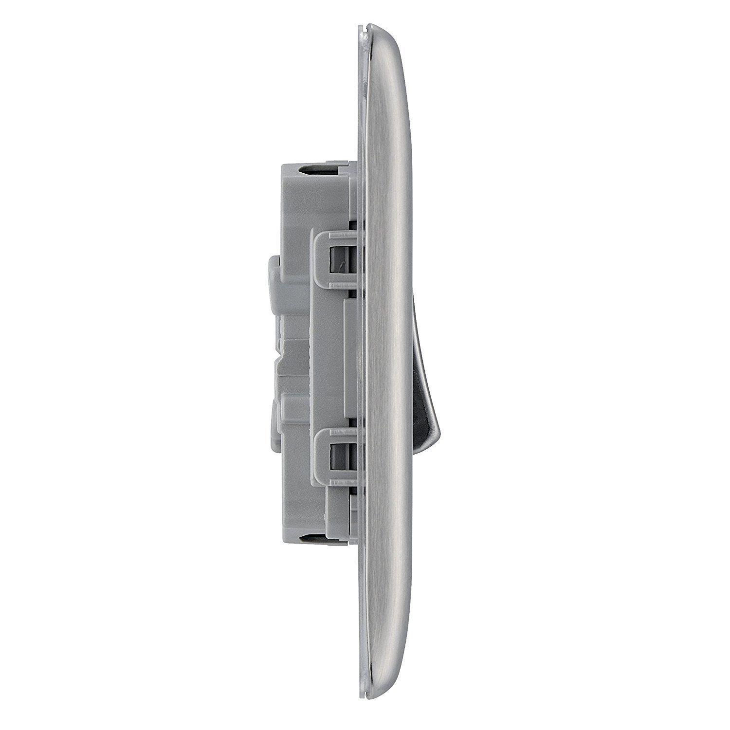 BG Brushed Steel Light Switches & Sockets Full Range Satin Chrome Grey ...